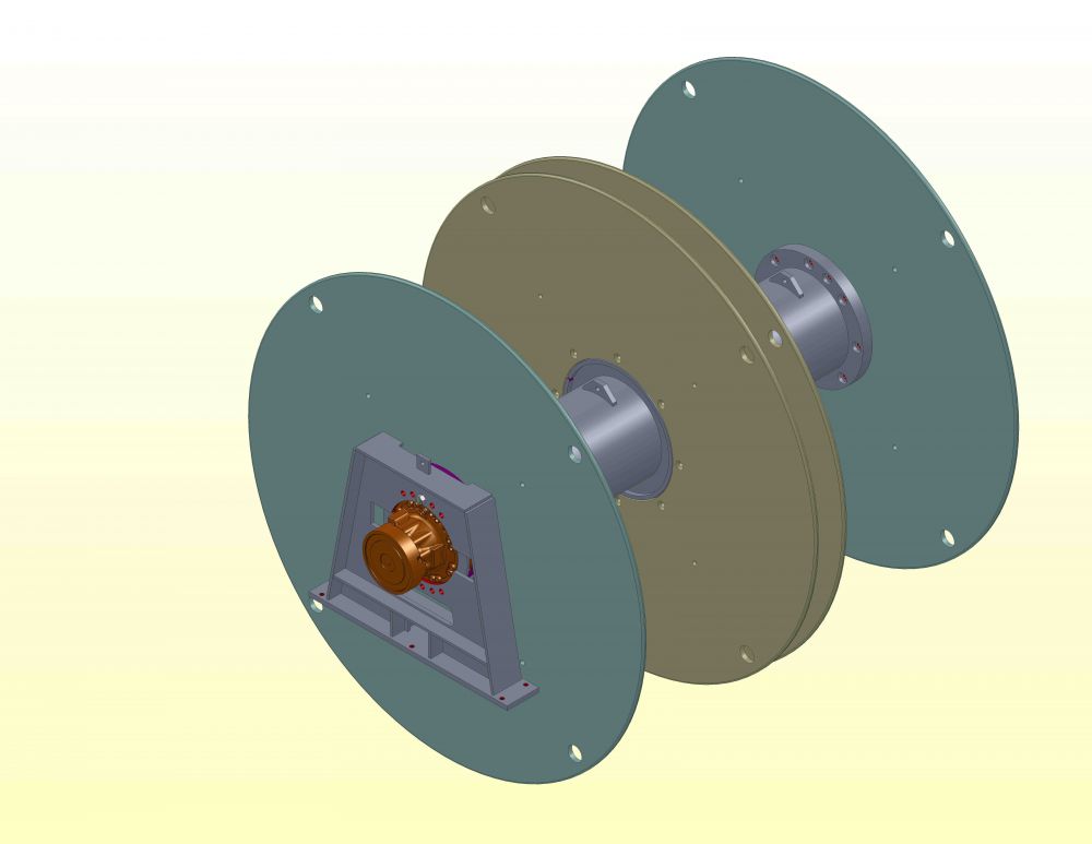 NET DRUM EQUIPPED WITH HYDRAULIC MOTOR INSIDE THE BARREL (Net Drums)